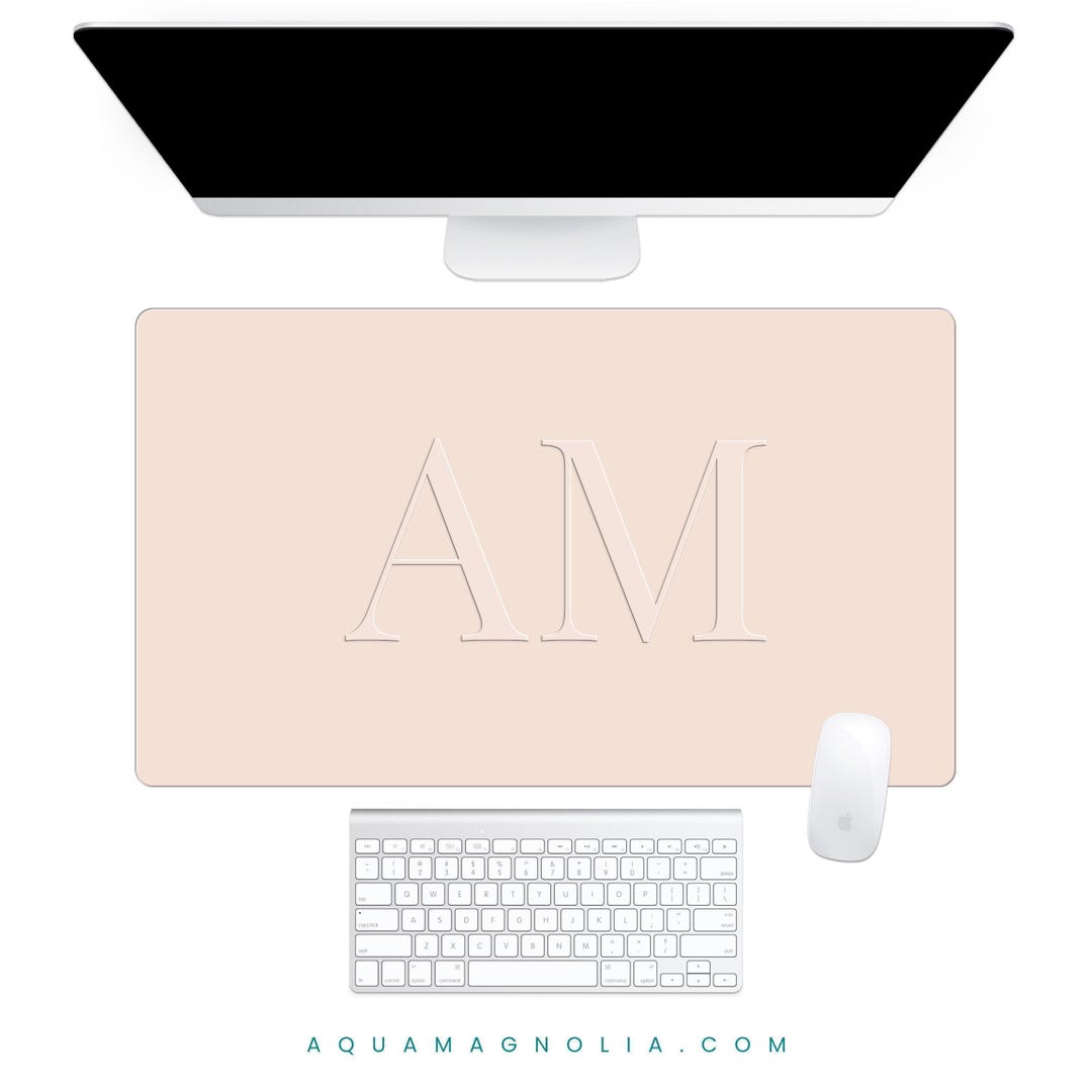 Minimalist Faux Embossed Desk Pad: Personalized Keyboard Mat - Etsy