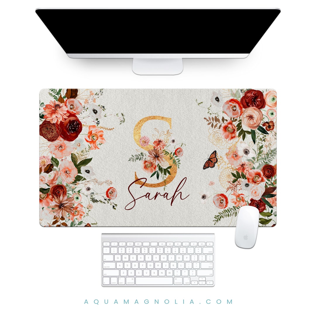 Fall Floral Desk Pad Personalized Desk Mat for Work From Home Great ...