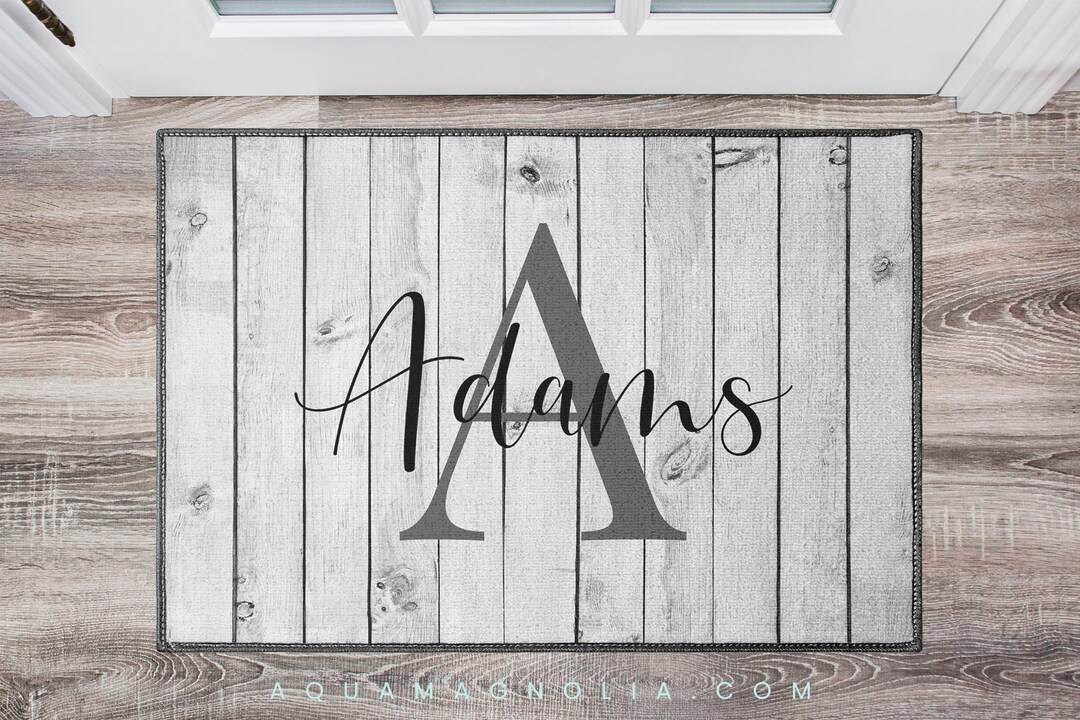 Personalized Rustic Farmhouse Style Door Mat, Custom Farmhouse Rug ...