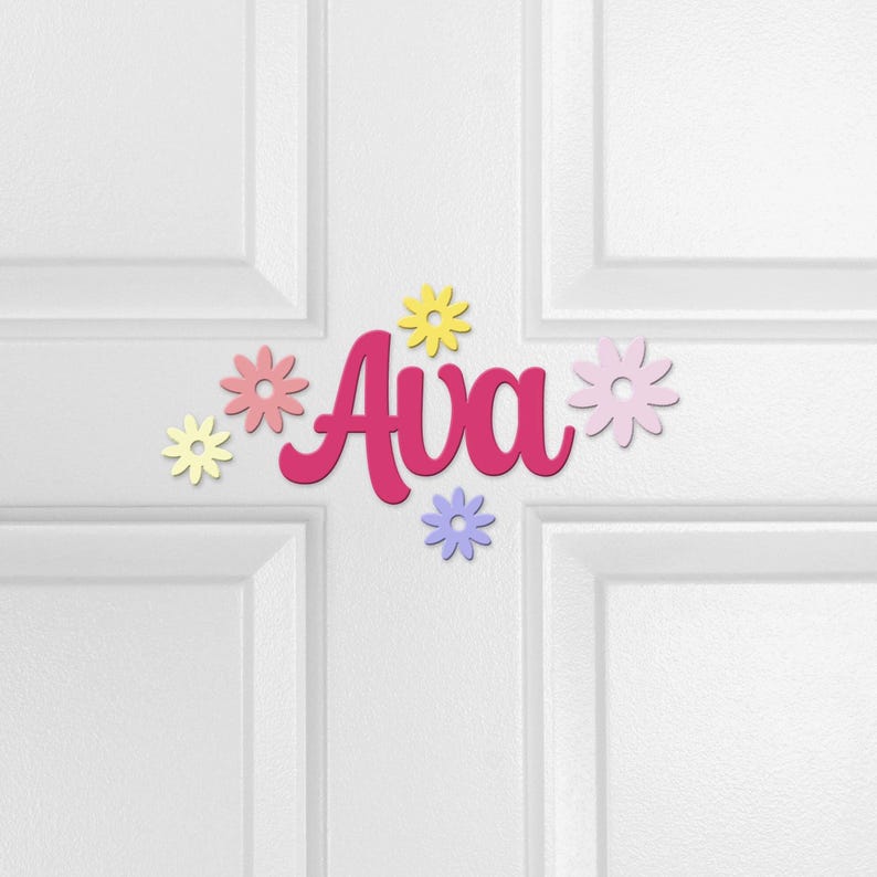 Personalized Acrylic Kids Bedroom Door Sign, Custom Handmade Wall Name ...