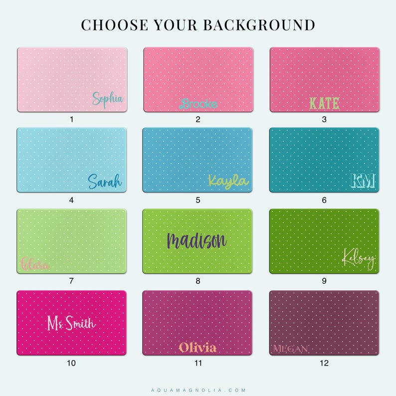 Personalized Preppy Polka Dot Desk Pad, Custom Home Office Decor, Gift ...