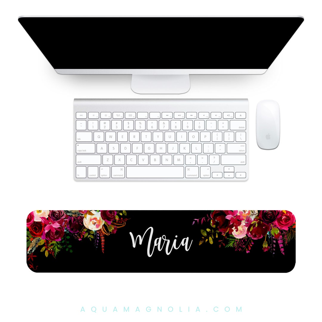 Personalized Pink and Burgundy Keyboard Wrist Rest - Etsy