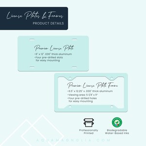 Retro Pink and Orange Flowers License Plate Personalized Frame and Car ...