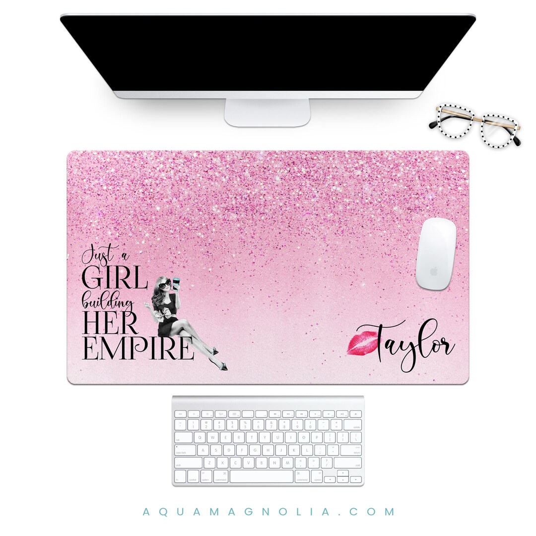Personalized Girl Boss Pink Desk Pad - Etsy