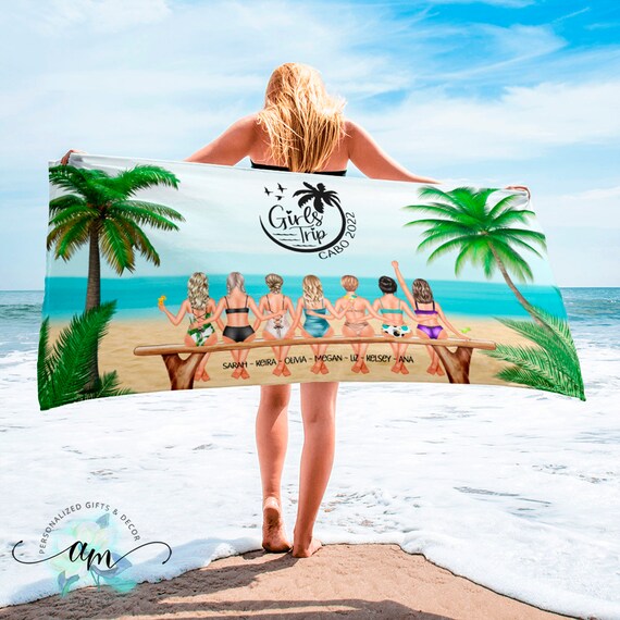 Girls Trip Custom Beach Towel Personalized Beach Towel Girls - Etsy