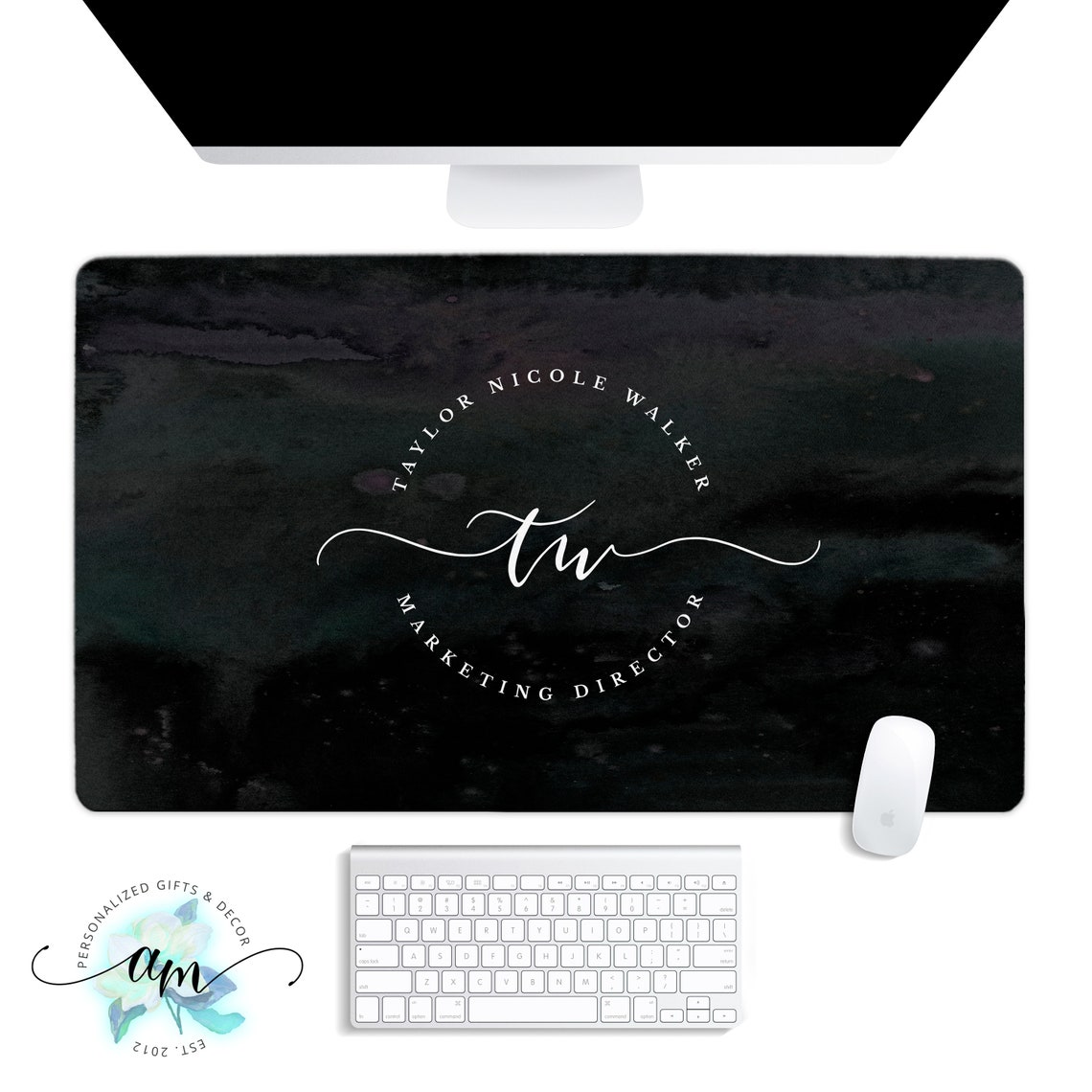 Business Logo Desk Pad Monogrammed Desk Mat Office | Etsy