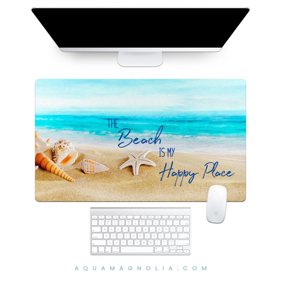 Beach Desk Pad for Keyboard and Mouse: Coastal Keyboard Mat, Non-slip ...