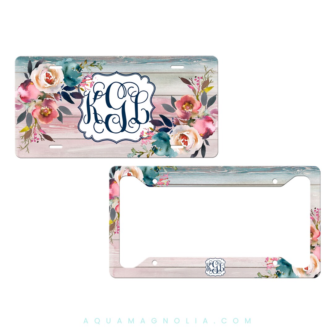 Personalized License Plate Custom Car Tags Burgundy and Dusty Blue ...