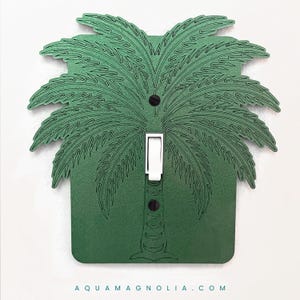Custom Engraved Palm Tree Light Switch Plate Cover - Decorative Double ...