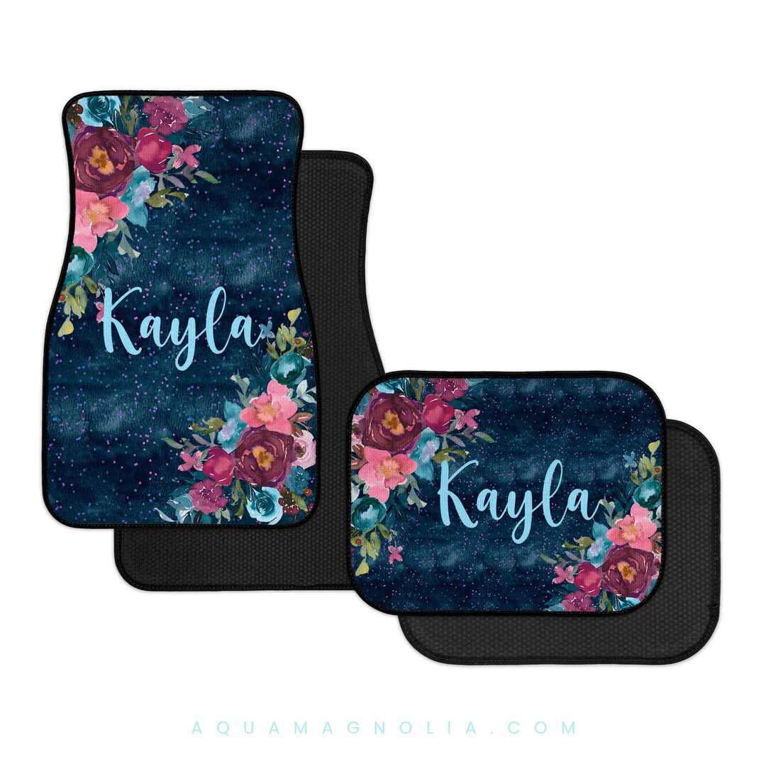 Personalized Car Mats Monogrammed Front and Rear Set of Car Floor Mats ...