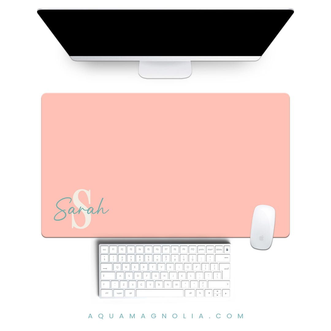Personalized Modern Desk Pad With Name and Initial Minimalist Office ...