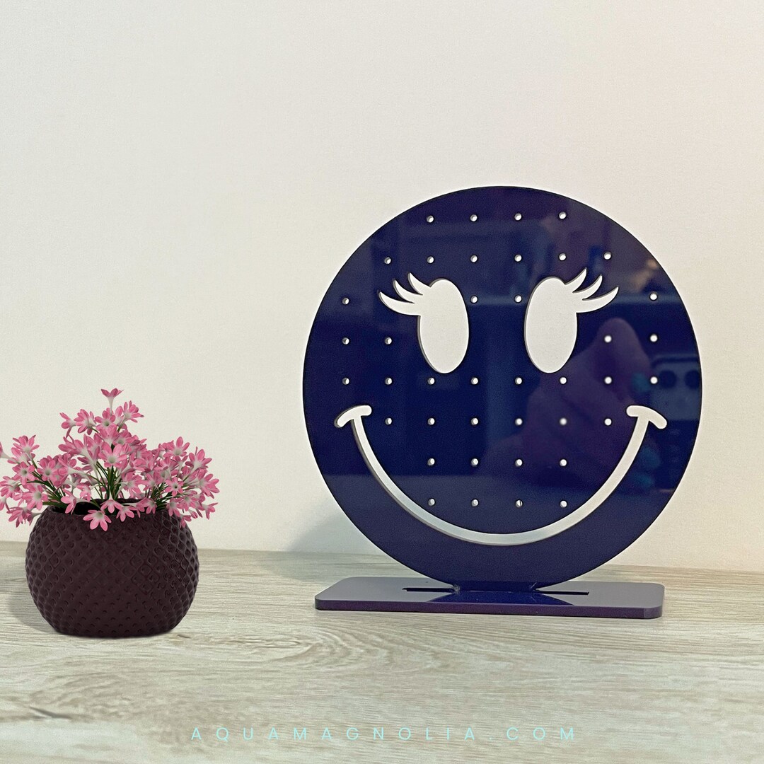 Earring Stand Smiley Face Acrylic Earring Holder Jewelry Organizer ...