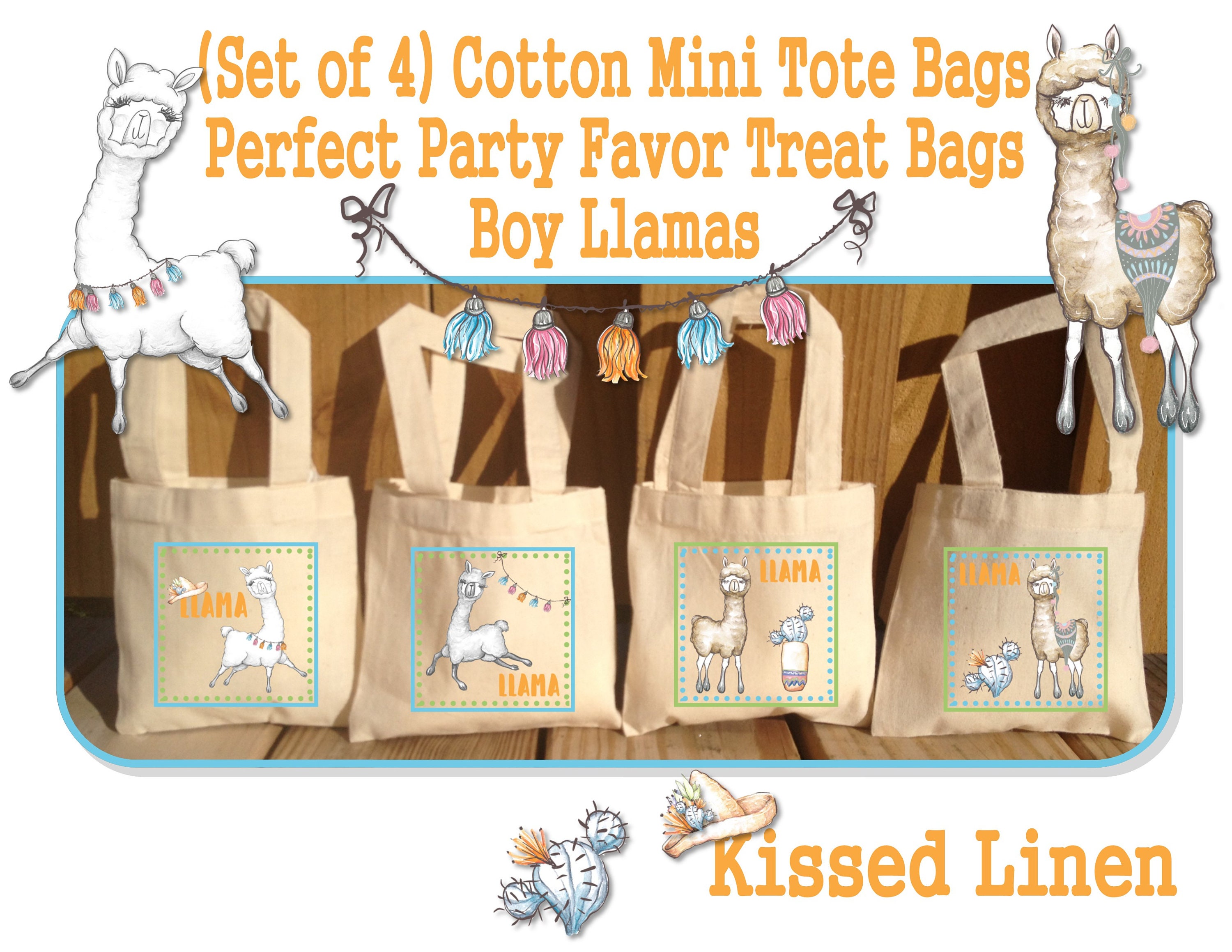 Llama Alpaca Girl Boy Birthday Party Treat Favor Gift Bags - Etsy