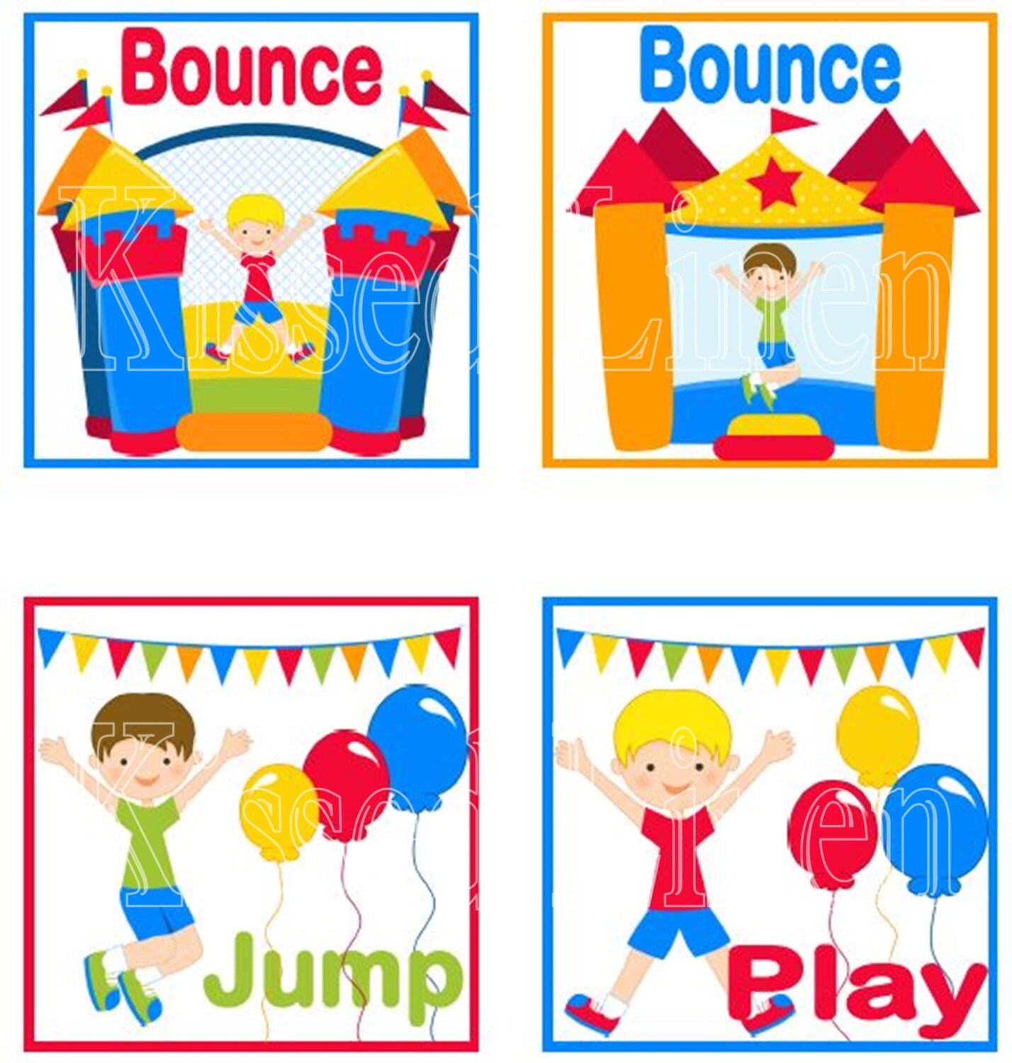Fun Bounce House Jump Play Birthday Party Treat Favor Gift Bags Mini ...