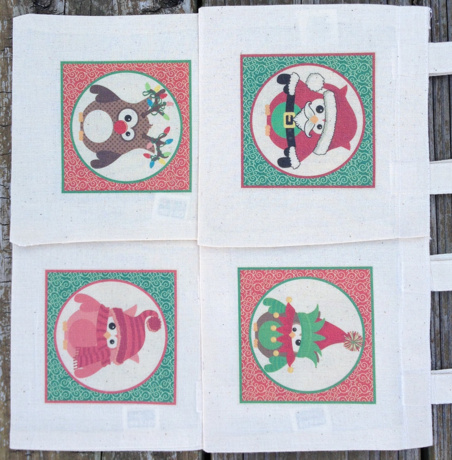 Christmas Santa Reindeer Elf Snowy Owls Treat Favor Small Gift - Etsy