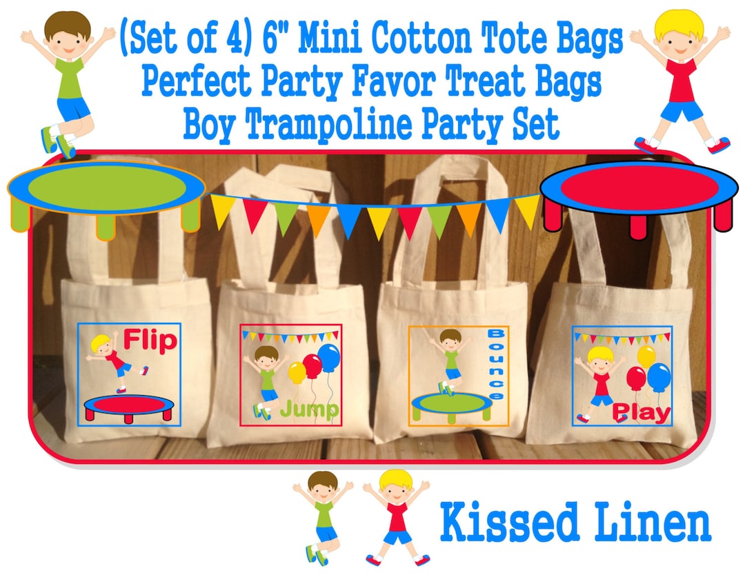 Fun Trampoline Park Gym Jump Play Bounce Birthday Party Treat Favor ...