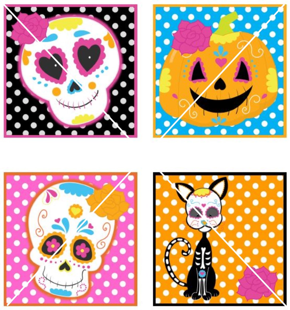 Sugar Skulls Day of the Dead Halloween Party Favor Gift Goody - Etsy