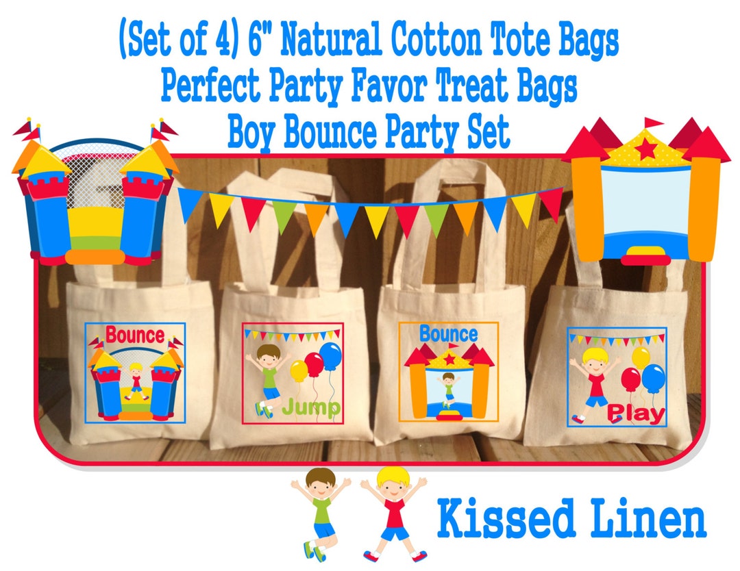 Fun Bounce House Jump Play Birthday Party Treat Favor Gift Bags Mini ...