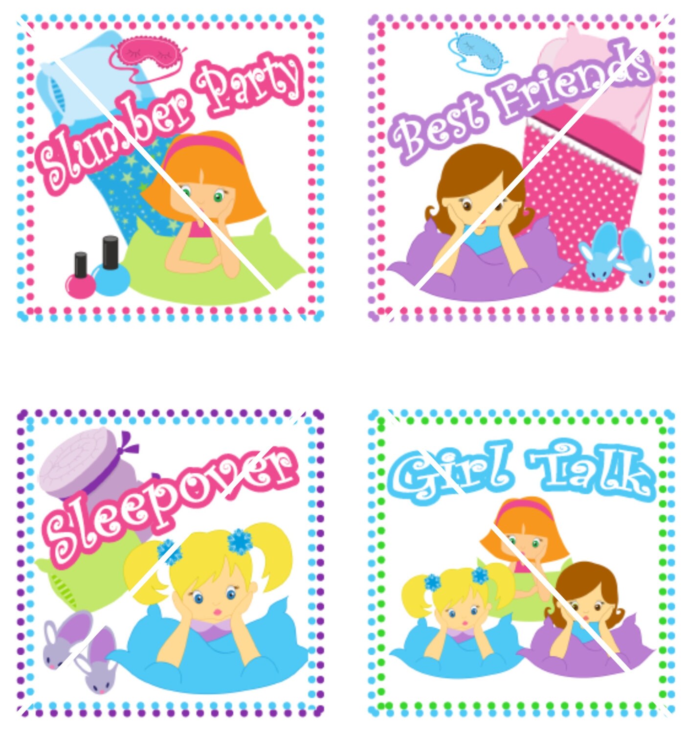 Slumber Sleepover Pajama Party Favors Birthday Treat Favor Gift Bags ...