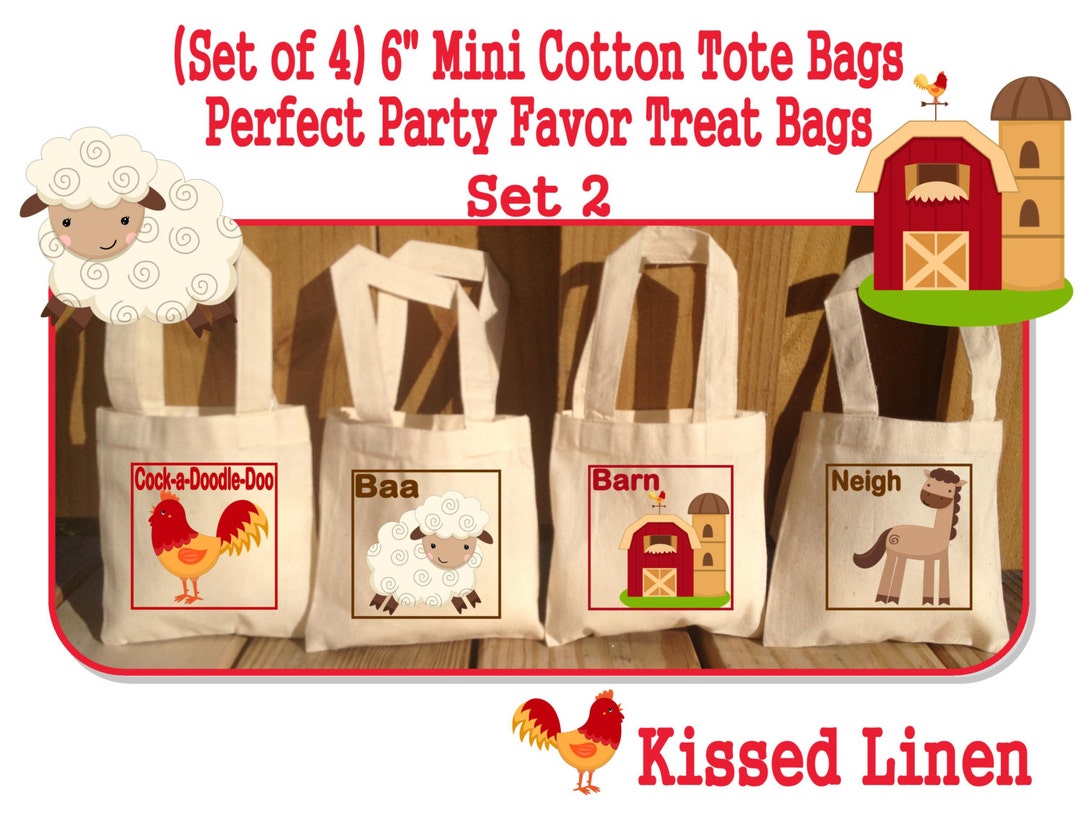 Barnyard Farm Animals Party School Field Trip Treat Favor Gift Bags ...