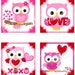 Valentine's Day Owls Treat Favor Gift Bags Mini Cotton Totes Children ...