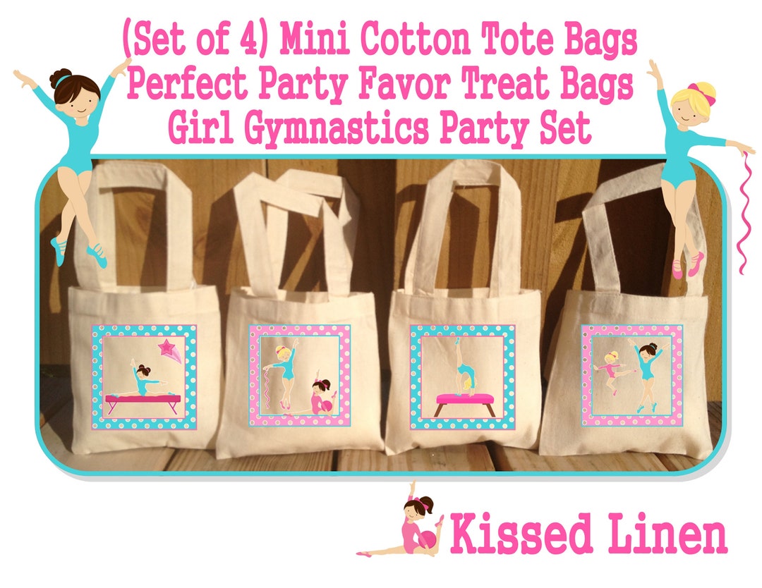 Gymnastics Boy Girl Gymnasts Birthday Party Treat Favor Gift Bags Mini ...