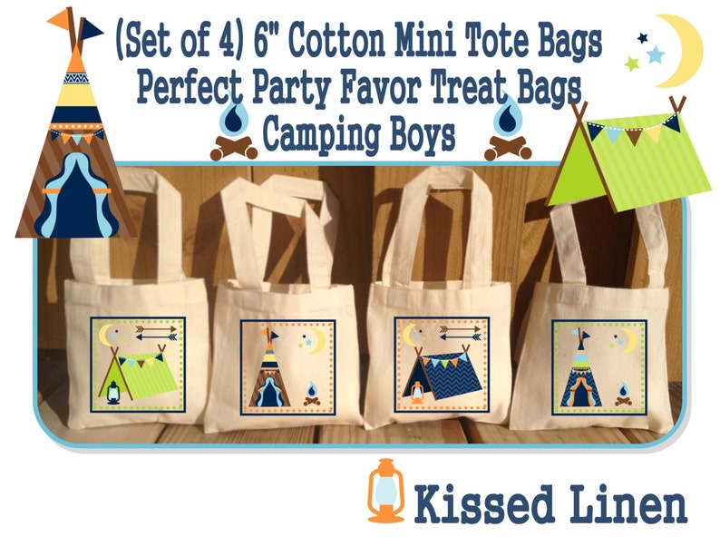 Camping Girls Boys Birthday Party Treat Favor Gift Bags - Etsy