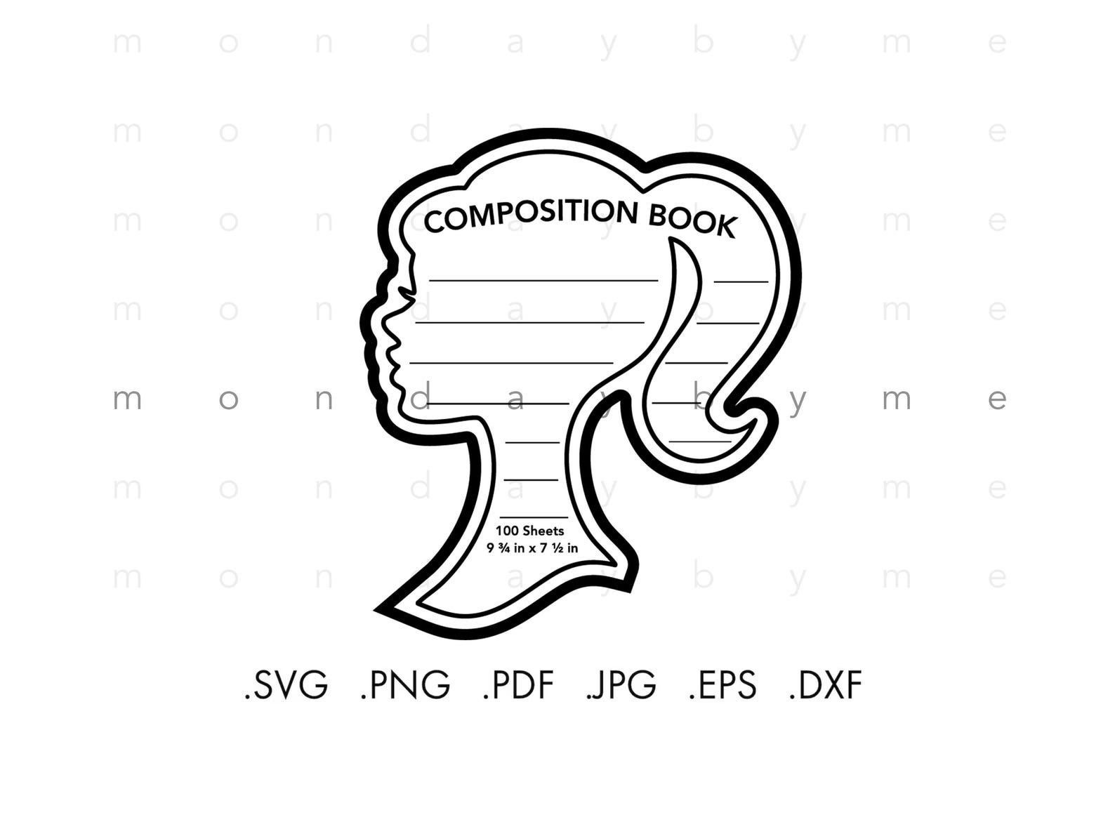 Composition Book SVG | Notebook Cover Print | Teacher Gift Svg ...