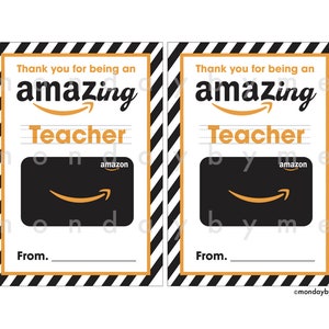 Thank You You Are Amazing | Being an Amazing Teacher Amazon Gift Card ...