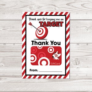 Thank You for Keeping Me on TARGET Gift Card Holder | Printable ...