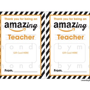 Thank You You Are Amazing | Being an Amazing Teacher Amazon Gift Card ...