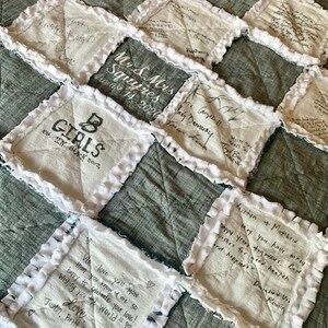 Modern Rag Quilt-personalized Rag Quilt-linen Rag Quilt | Etsy Canada