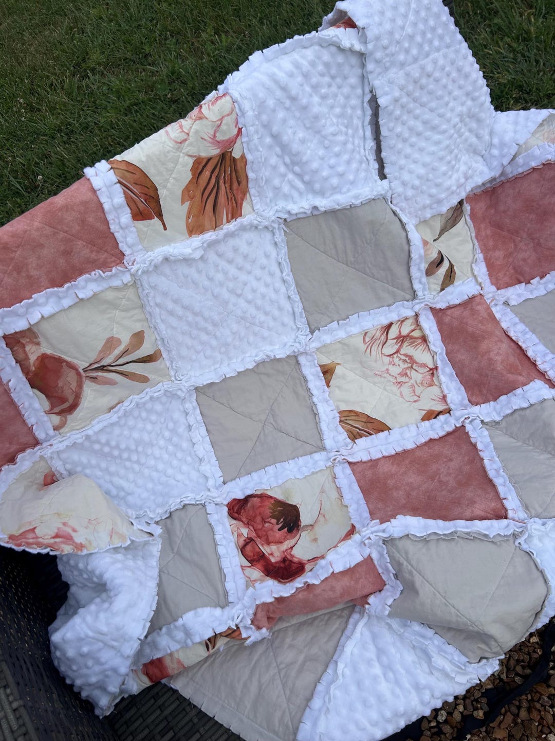 Modern Floral Rag Quilt rag Quilt modern Rag Quilt - Etsy