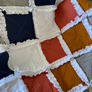 Earth Tones Quilt -rag Quilt- Warm Colors Quilt -terra-cotta Quilt-lap ...