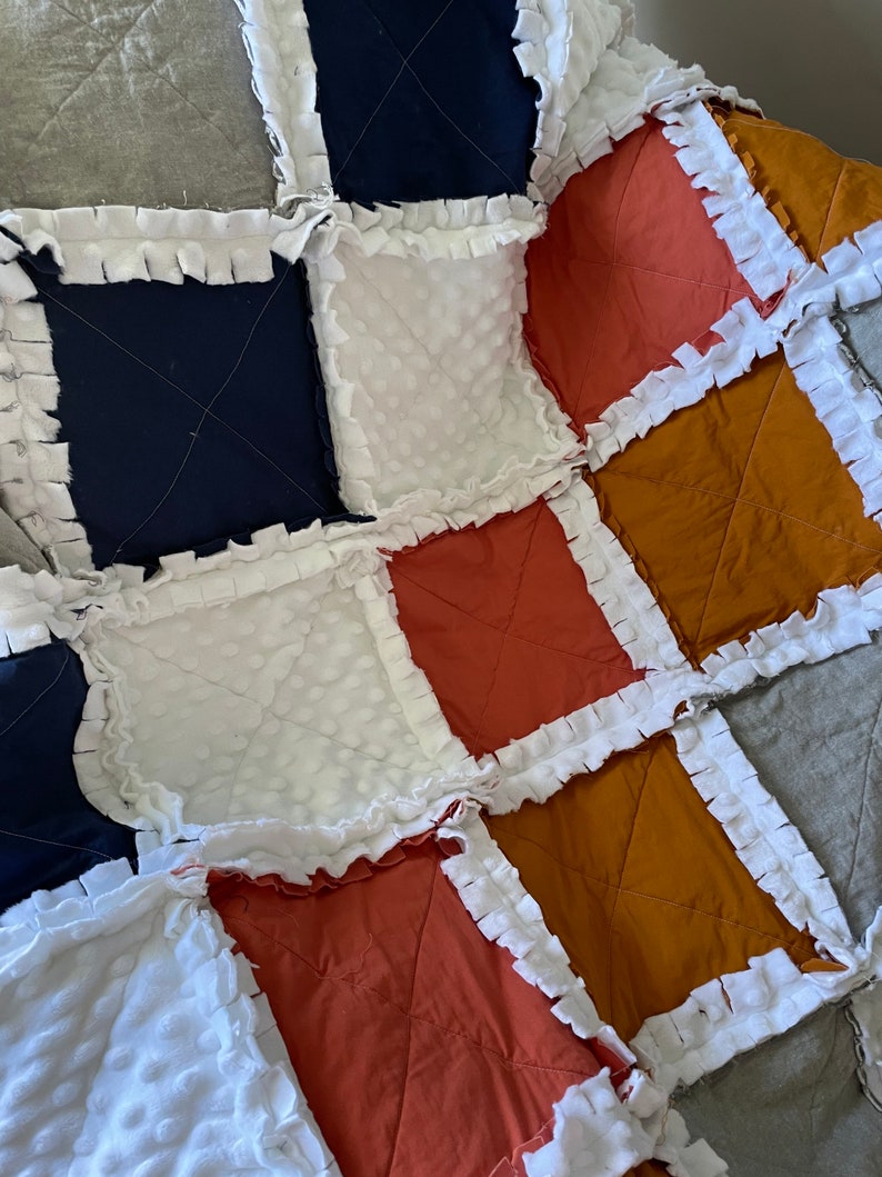 Earth Tones Quilt rag Quilt Warm Colors Quilt terra-cotta - Etsy