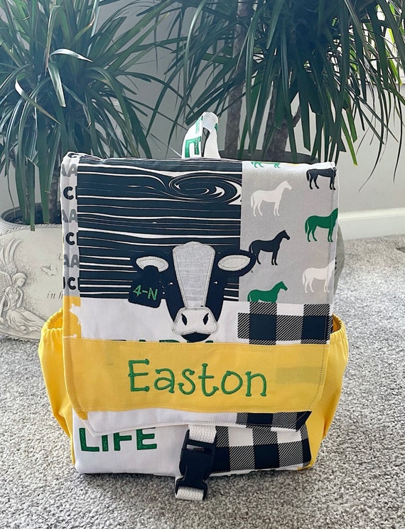 Boy Backpack-farm Backpack-tractor Backpack-cow - Etsy