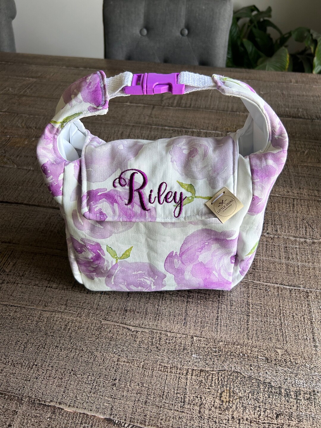 Lunch Bag-floral Lunch Bag-watercolor Floral Lunch Bag-ladies Lunch Bag ...