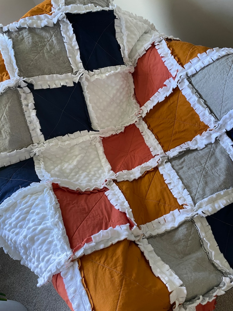 Earth Tones Quilt rag Quilt Warm Colors Quilt terra-cotta - Etsy