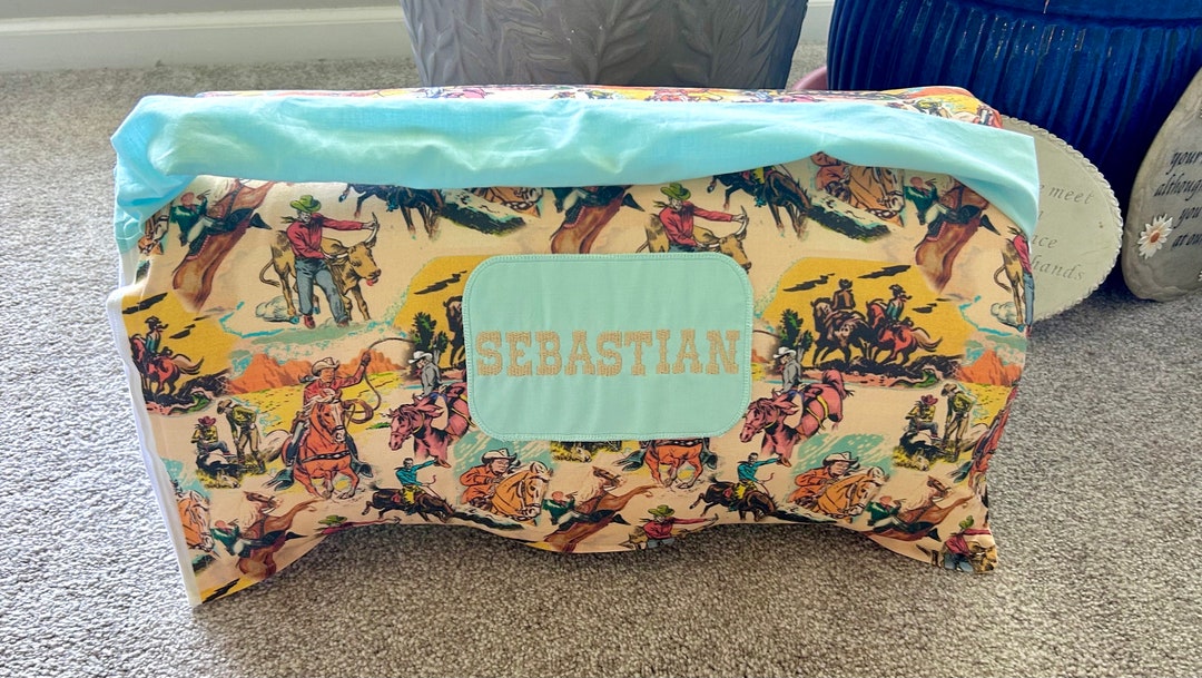 Vintage Cowboy Nap Mat With Blue Accents cowboy Rest Mat boy Rest Mat ...