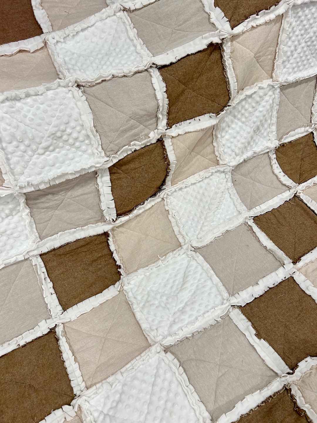 Modern Rag Quilt-personalized Rag Quilt-linen Rag Quilt-shabby Chic ...