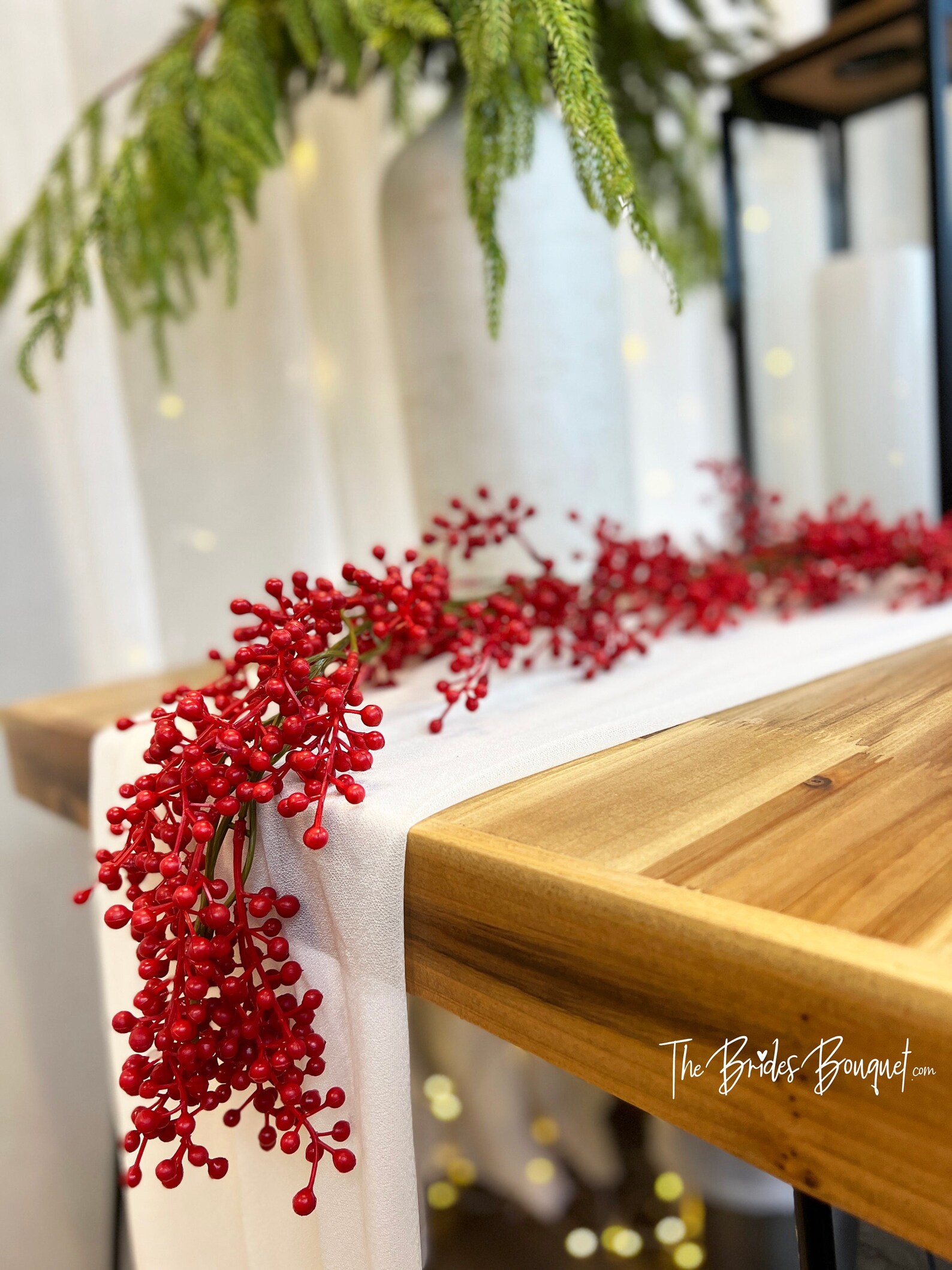 Red Berry Christmas Garland for Mantel Farmhouse Christmas - Etsy