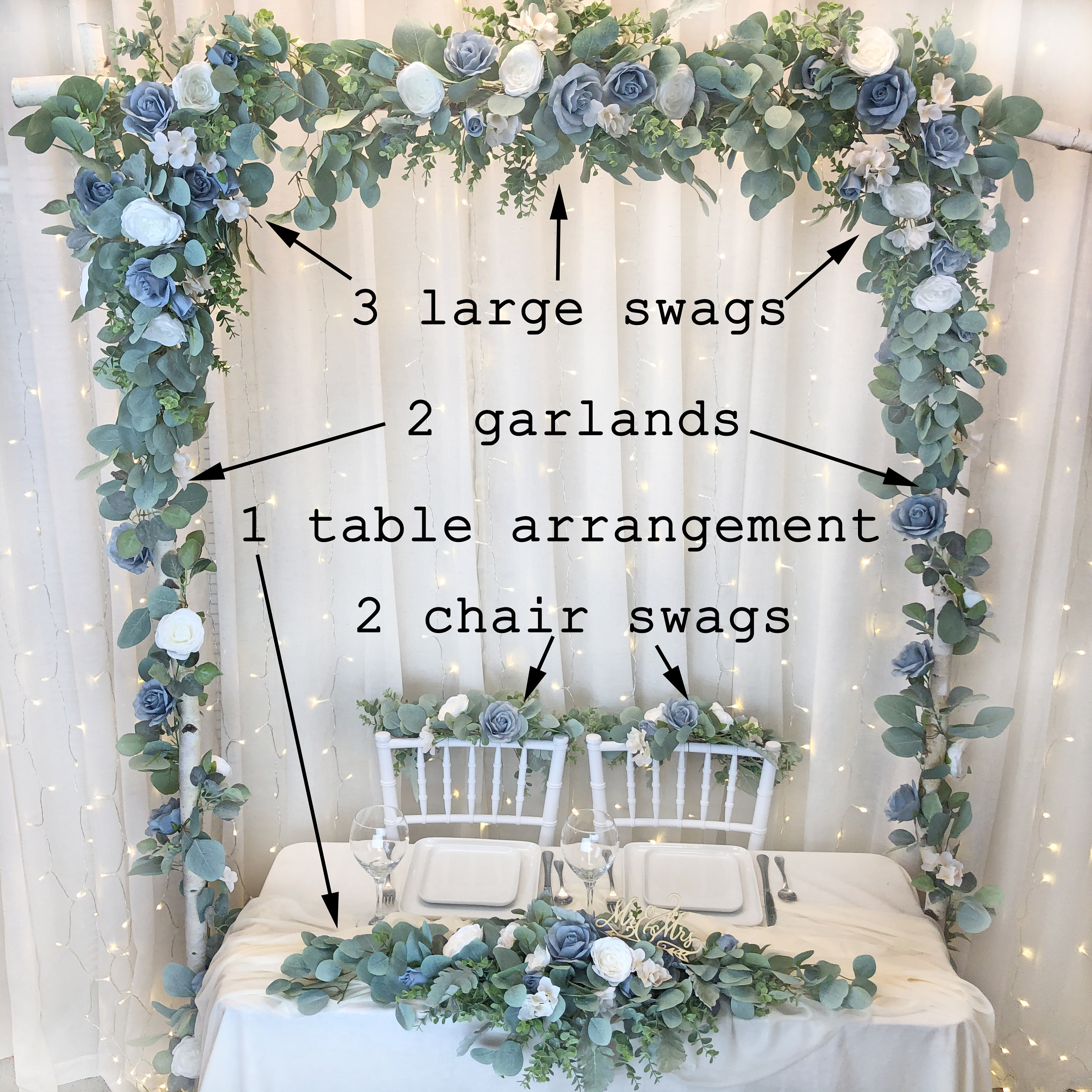 DUSTY BLUE Wedding Arch Flowers Wedding Backdrop Flower - Etsy Australia