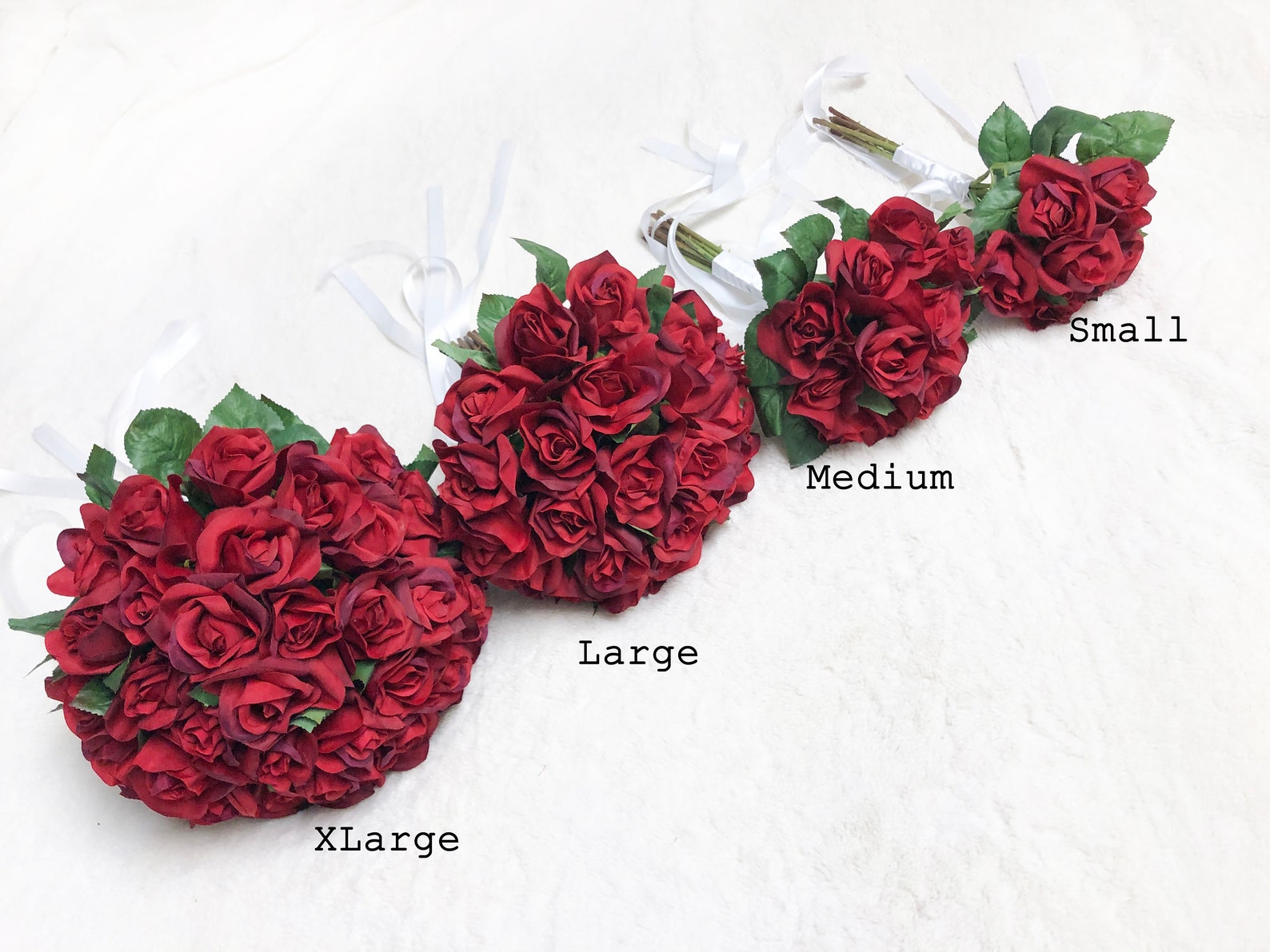 Red Silk Rose Wedding Bouquet Bridesmaid Bouquet 24 Garden | Etsy