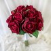Red Silk Rose Wedding Bouquet Bridesmaid Bouquet 18 Garden Rose Stems ...