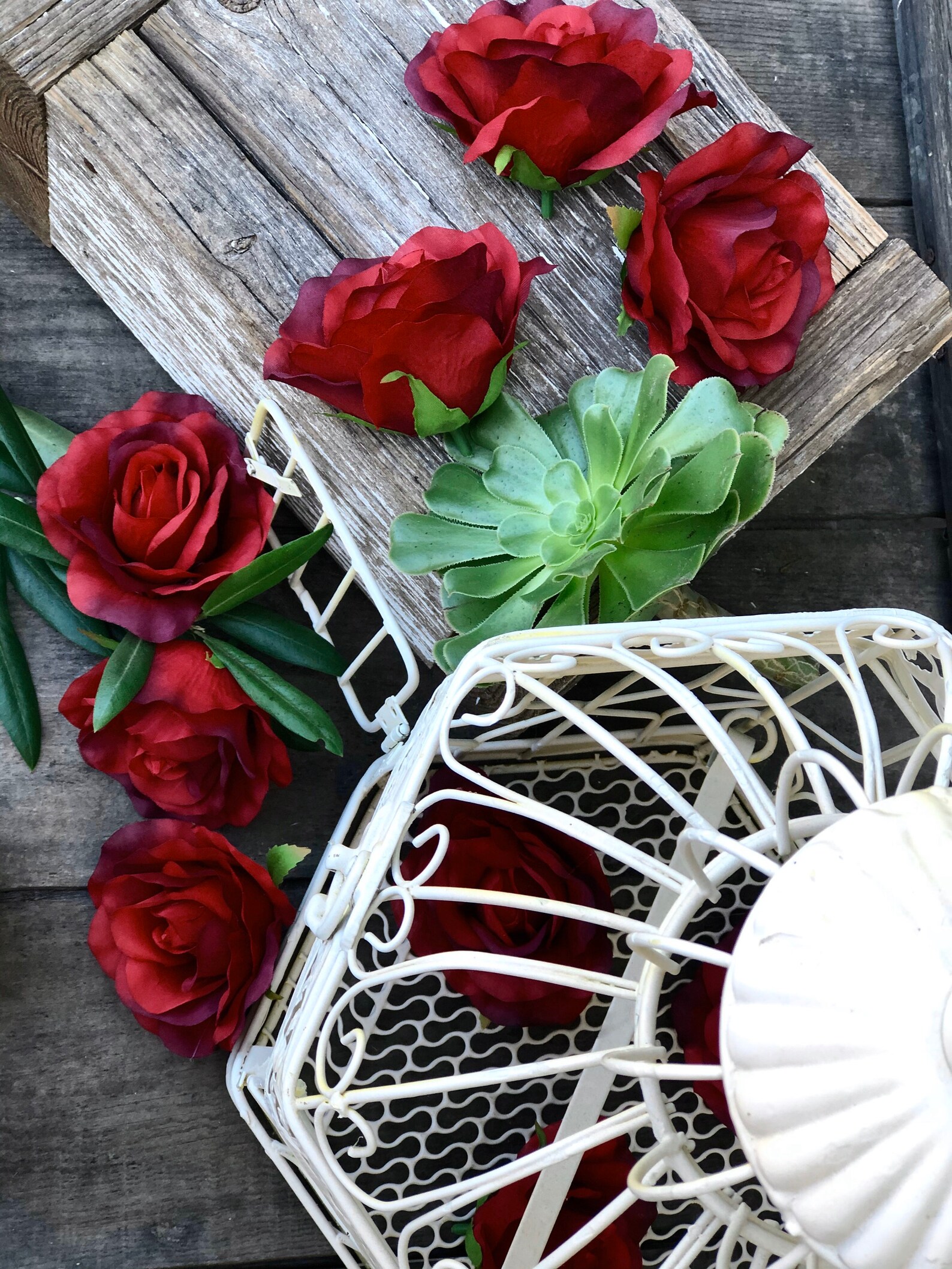 10 Red Rose Heads Silk Flower Wedding/reception Table - Etsy