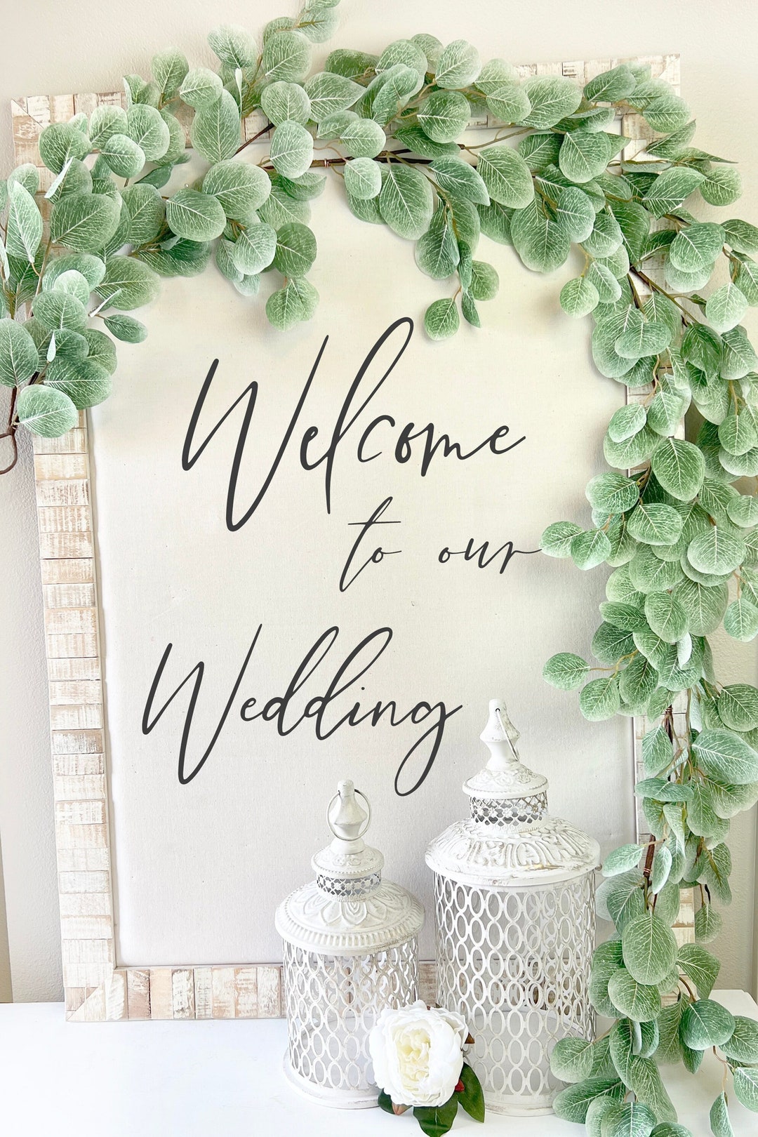 Sage & Ivory Variegated Eucalyptus Garland | Welcome to Our Wedding ...