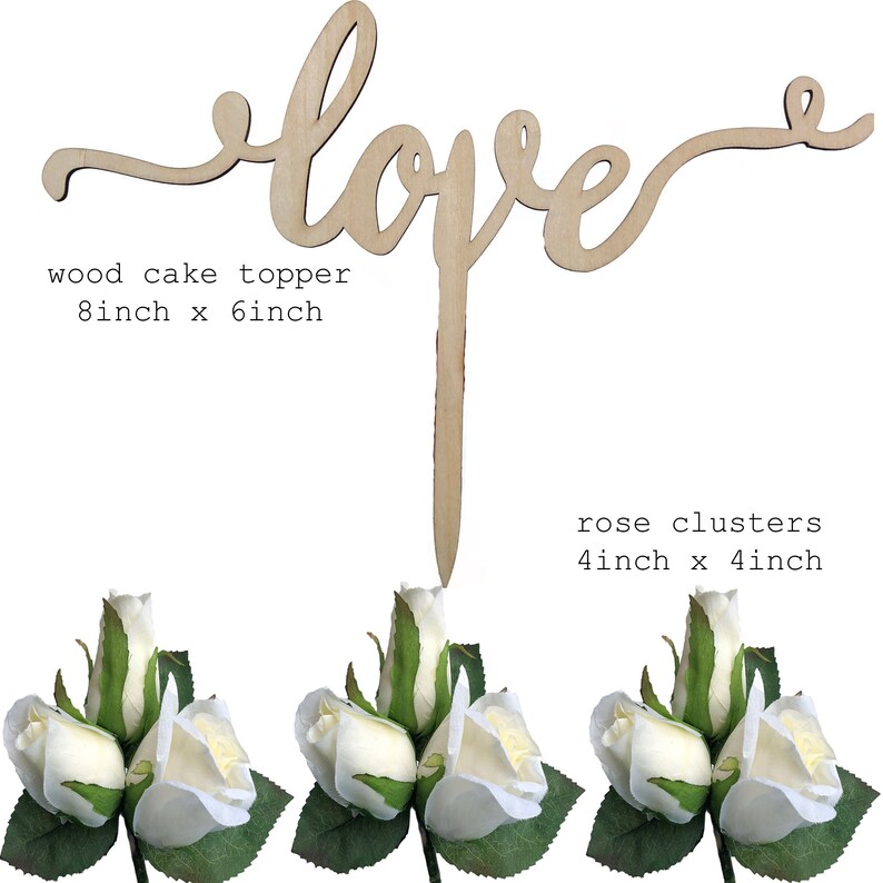 Wedding Cake Topper With Roses Decorations for Reception Anniversary ...