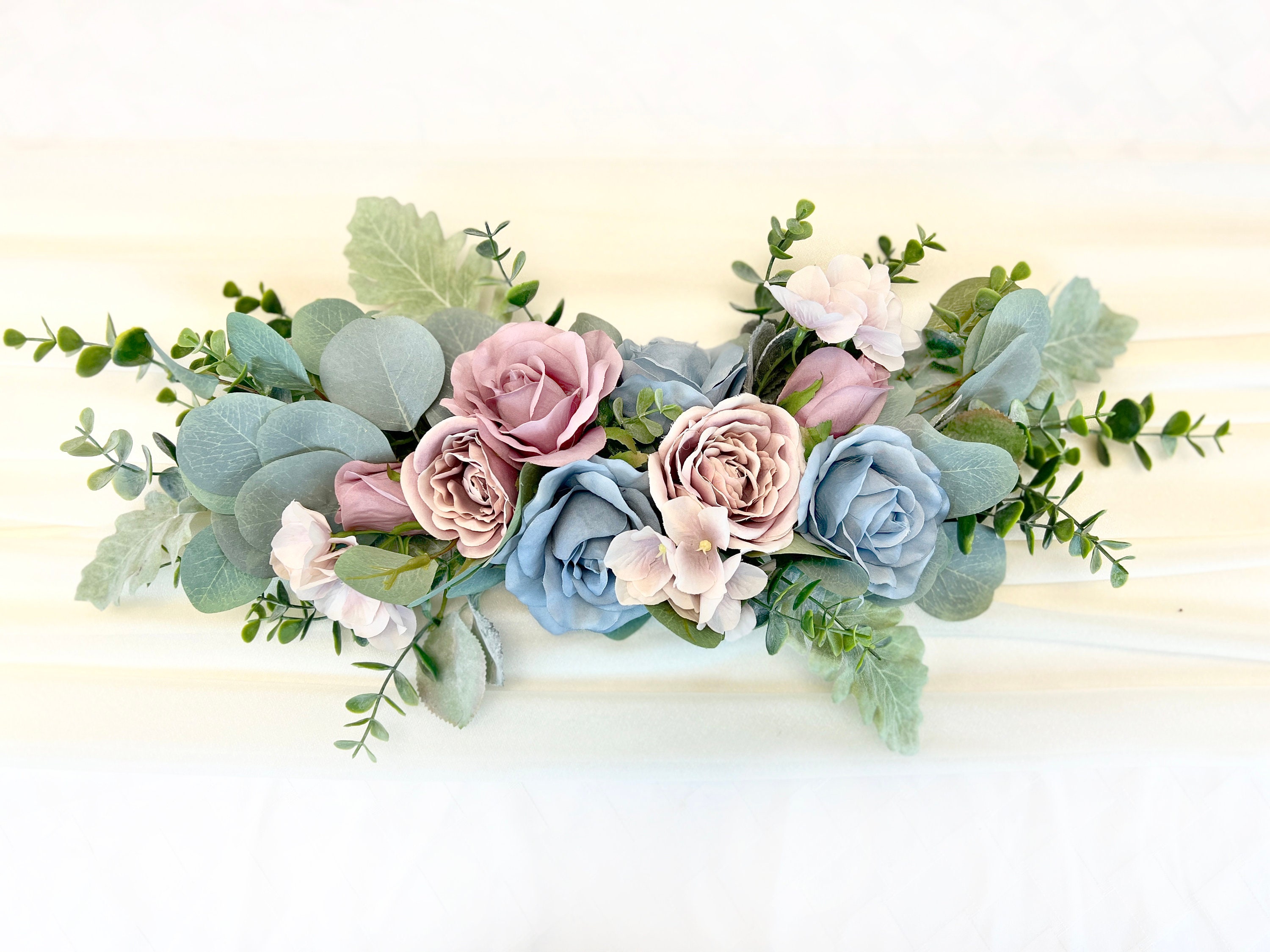 Mauve Dusty Blue & Dusty Rose Wedding Arch Swag Wedding - Etsy