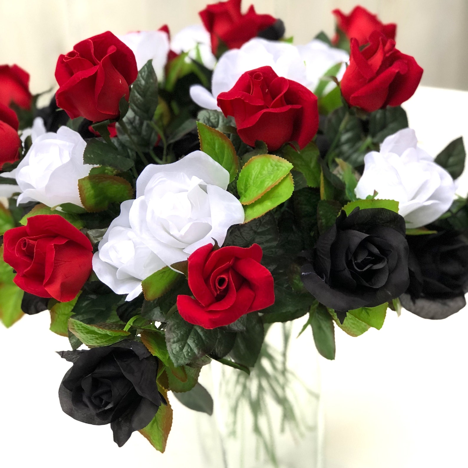 White Roses One Dozen Fake Flower Stems for Wedding Romance I - Etsy