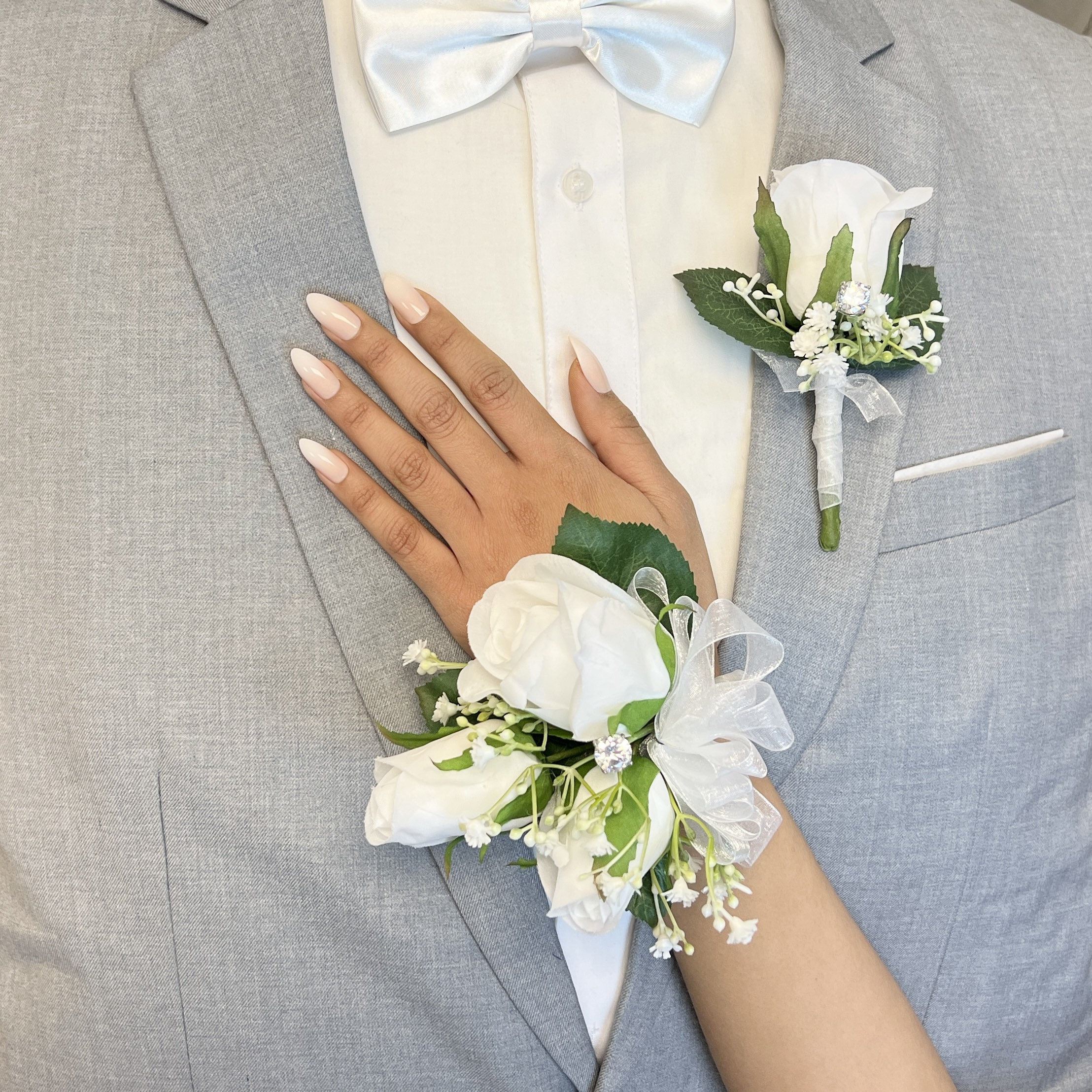 White Prom Flowers